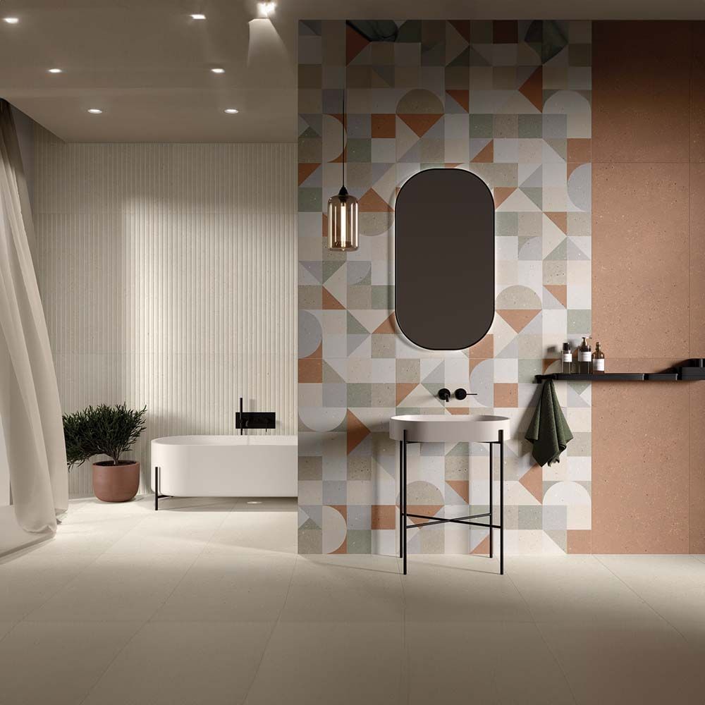 BODENFLIESE TERRAZZOOPTIK GEOLOGY COTTO MATT 60X60 DADO CERAMICA | NX09691