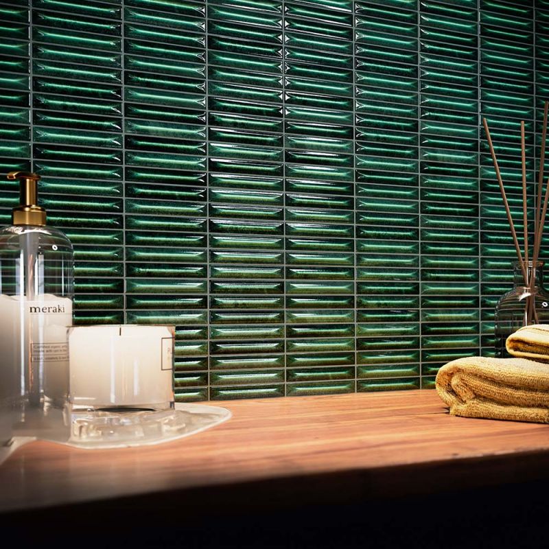 WANDFLIESE NIKAIA GRÜN ZUM VERFUGEN GLÄNZEND 20X20 VILAR ALBARO | NX13162